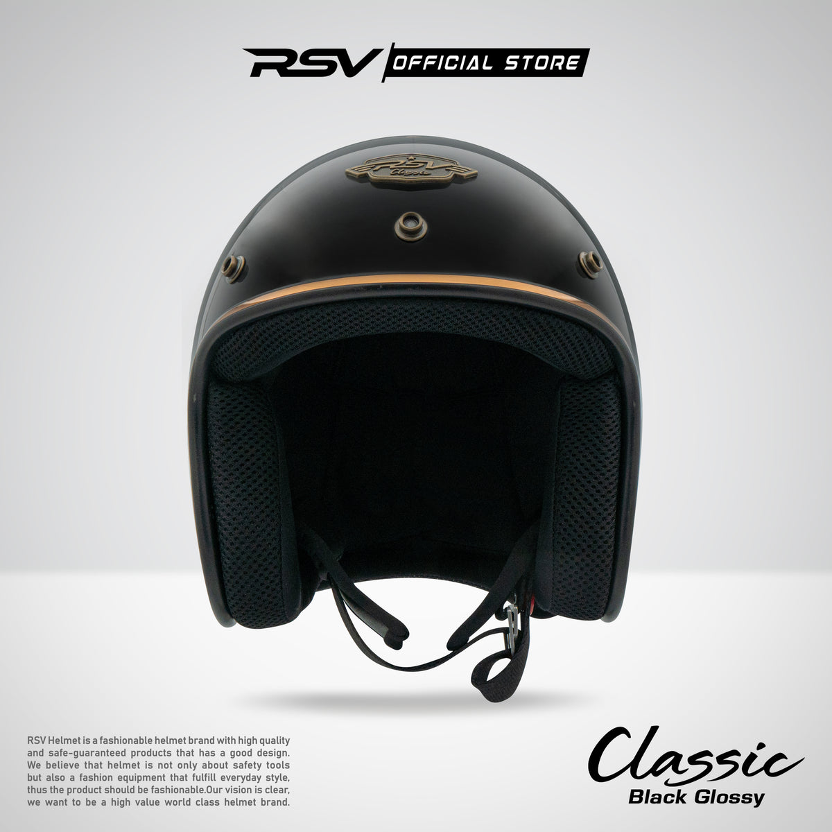 RSV HELM CLASSIC BLACK GLOSSY – RSV Helmets - For Every Ride - CV BUMI ...