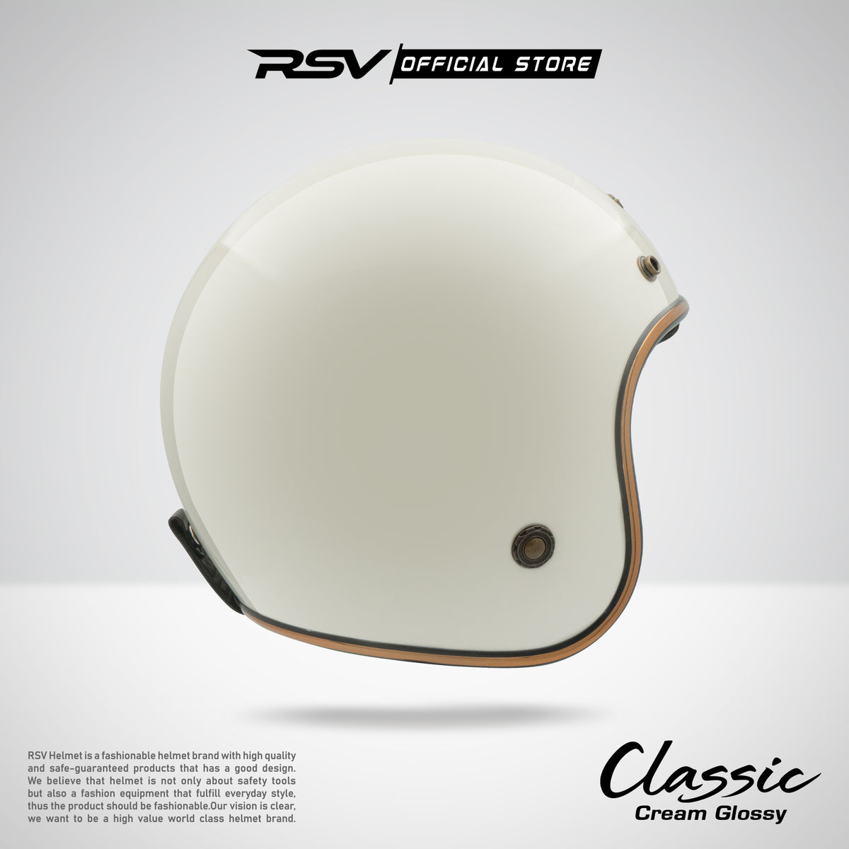 RSV HELM CLASSIC CREAM GLOSSY – rsvhelmets